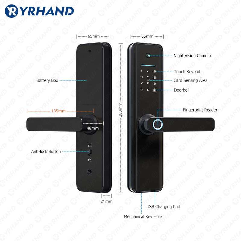 X6 Pro —— Security Wireless App Fingerprint Smart Door Locks – YRHAND